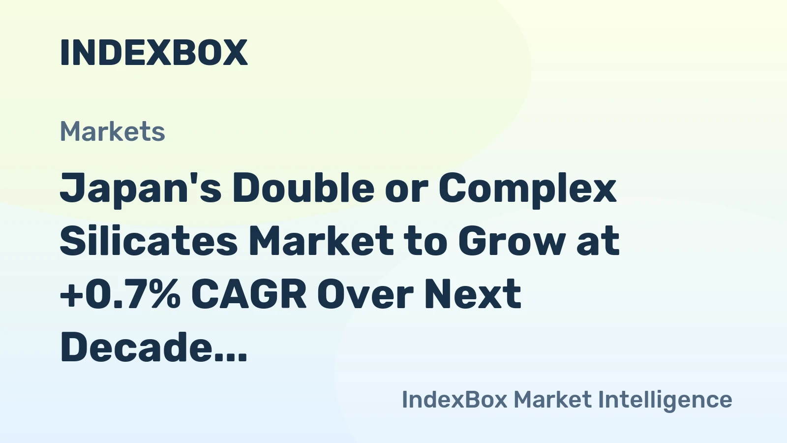 Japan's Double or Complex Silicates Market to Grow at +0.7% CAGR Over Next Decade