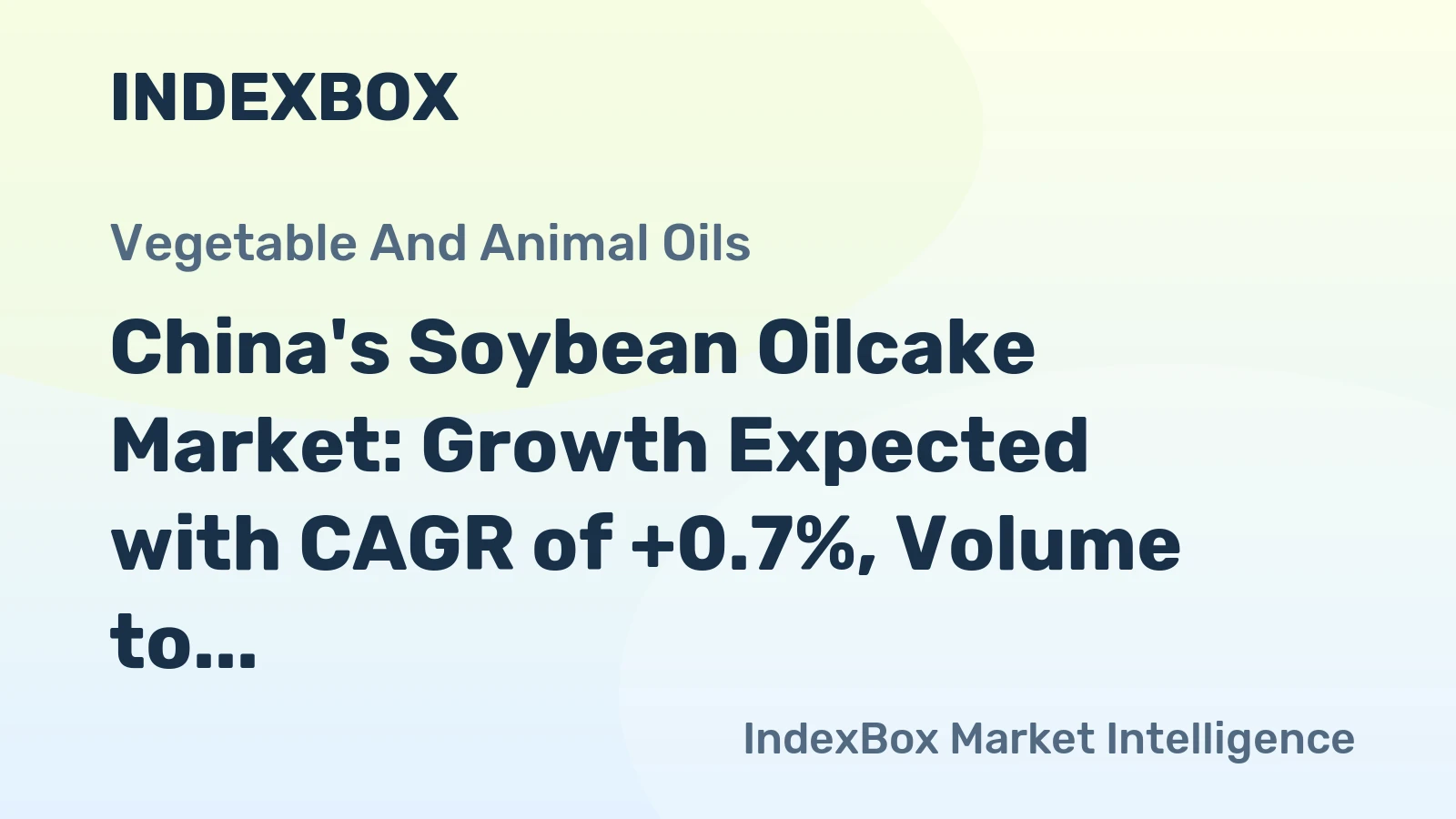China's Soybean Oilcake Market: Growth Expected with CAGR of +0.7%, Volume to Reach 43M Tons by 2035