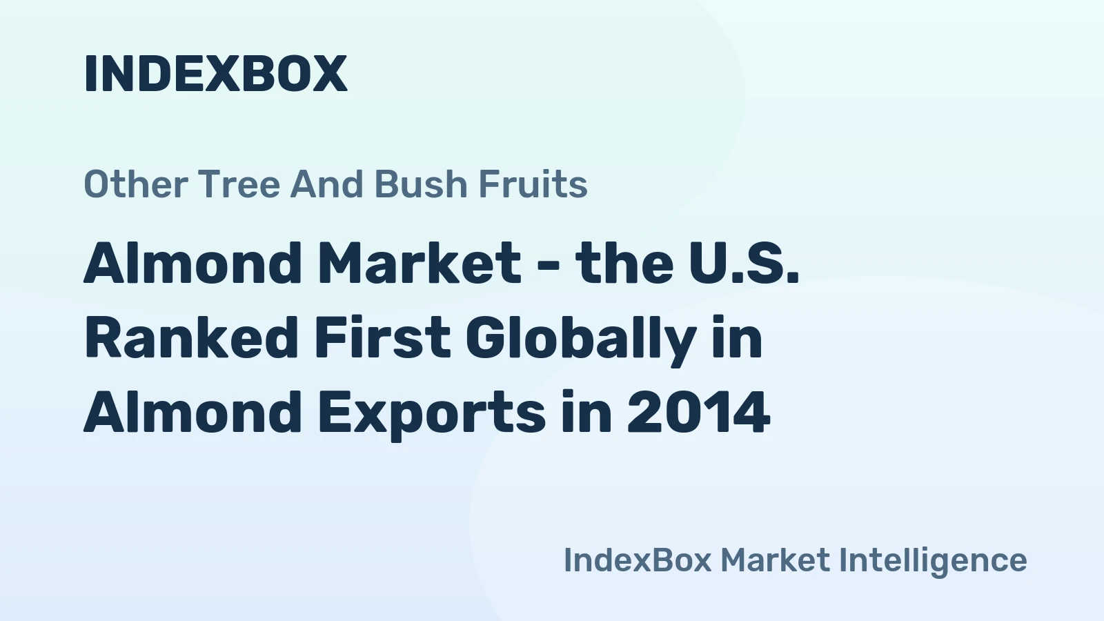 Almond Market - the U.S. Ranked First Globally in Almond Exports in 2014