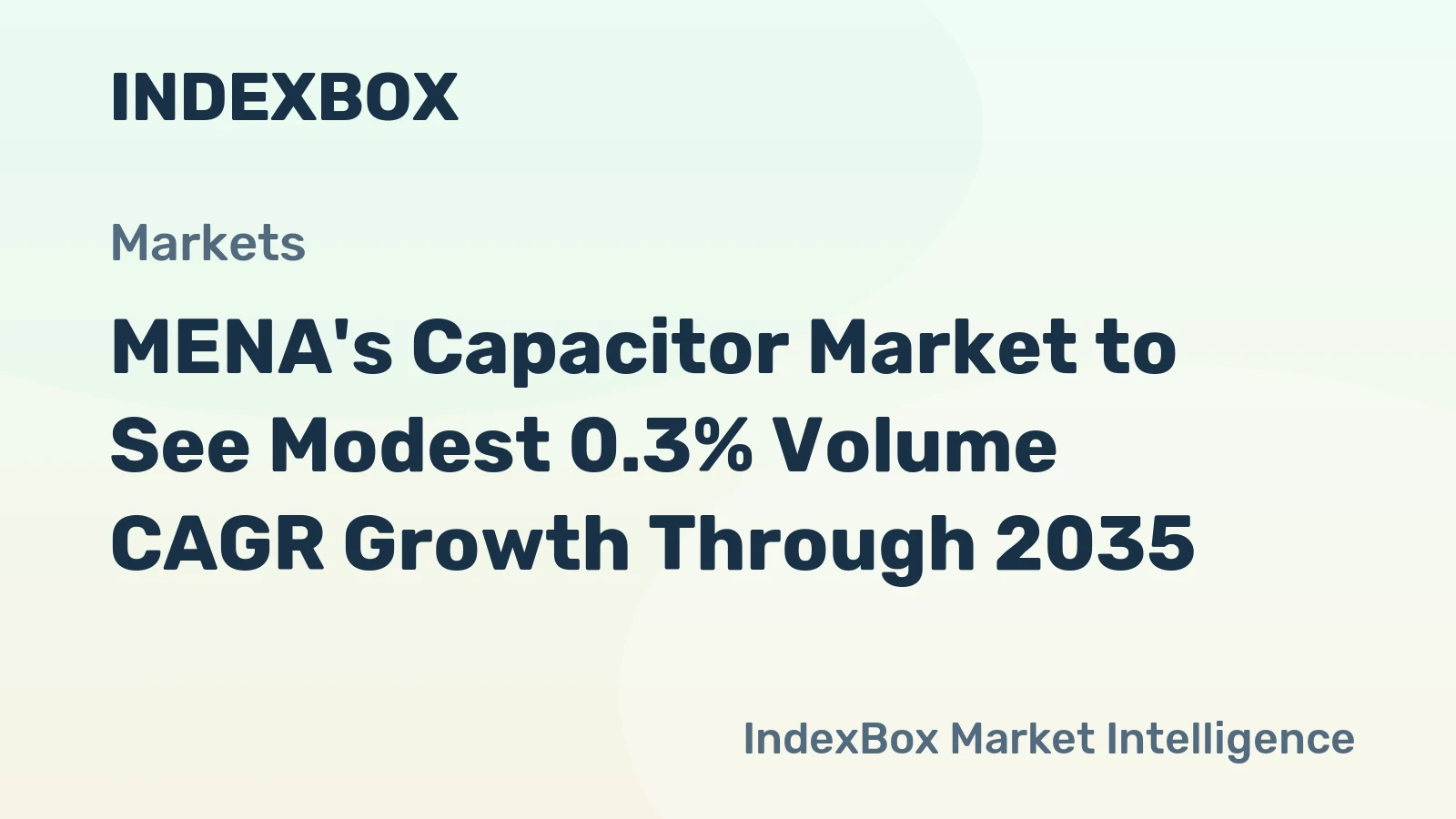 MENA's Capacitor Market to See Modest 0.3% Volume CAGR Growth Through 2035