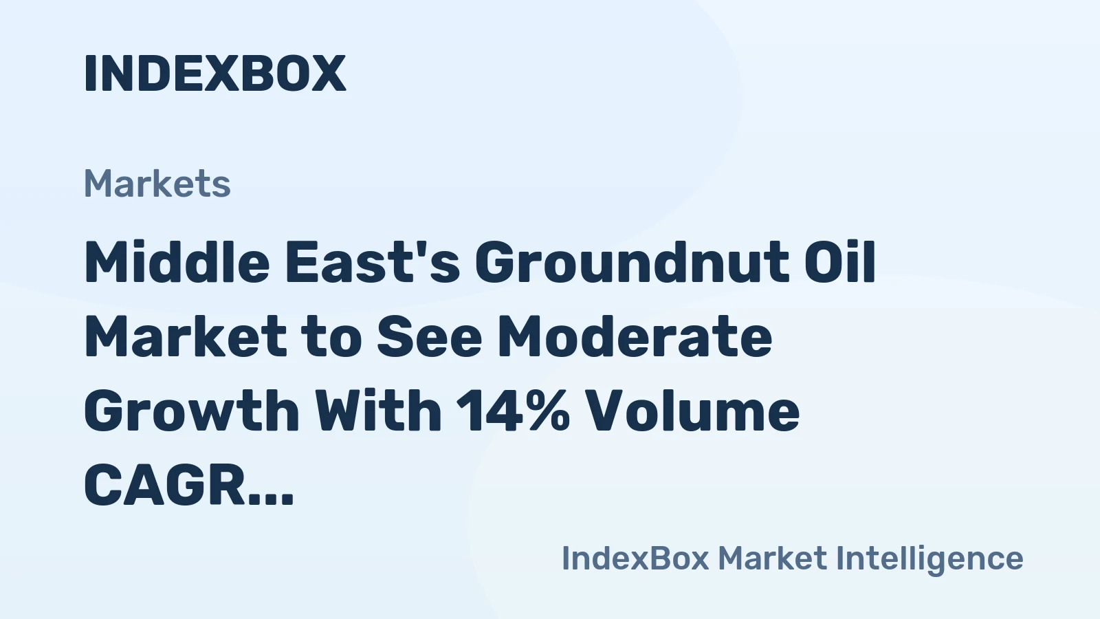 Middle East's Groundnut Oil Market to See Moderate Growth With 14% Volume CAGR Through 2035