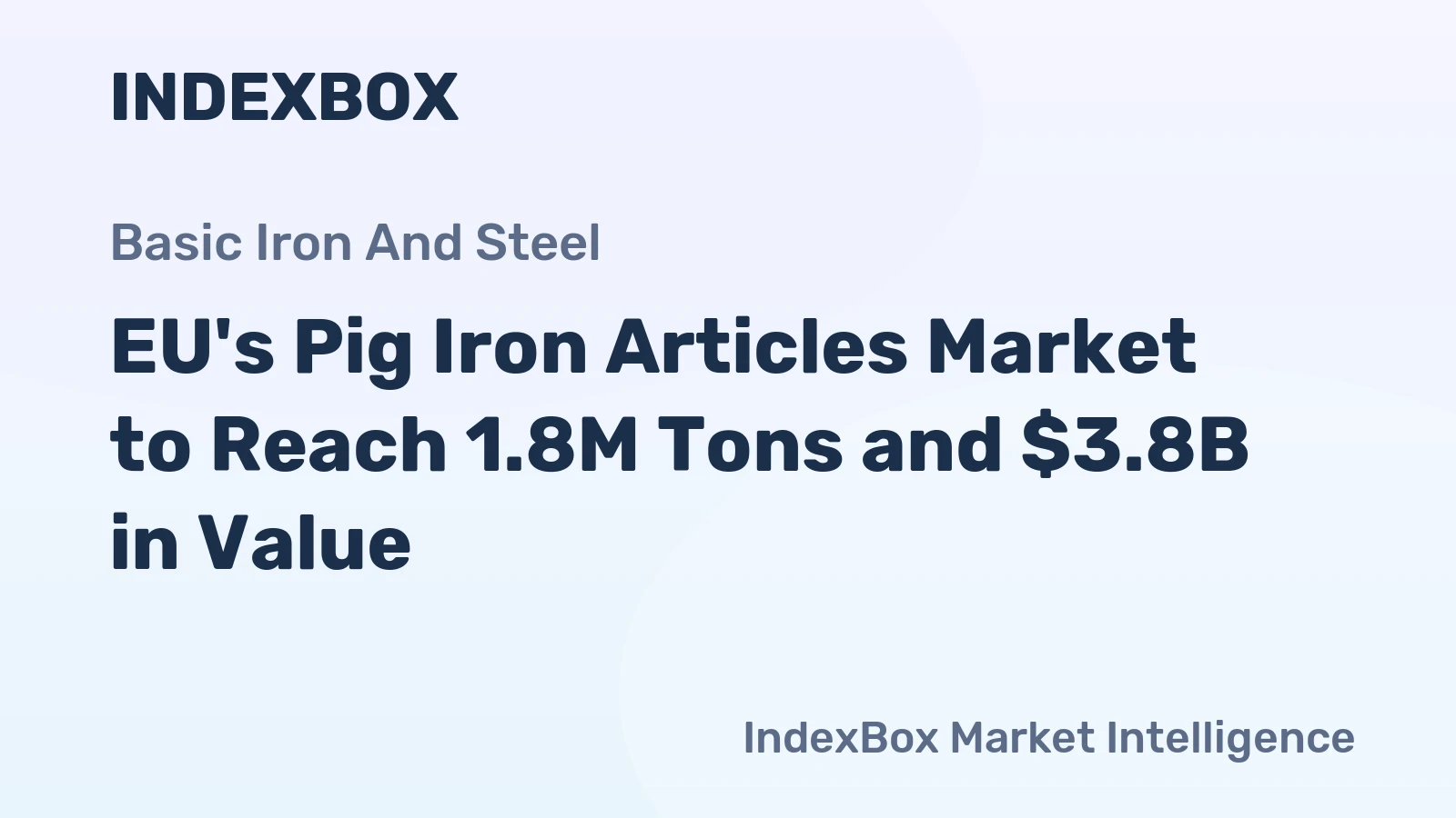 EU's Pig Iron Articles Market to Reach 1.8M Tons and $3.8B in Value