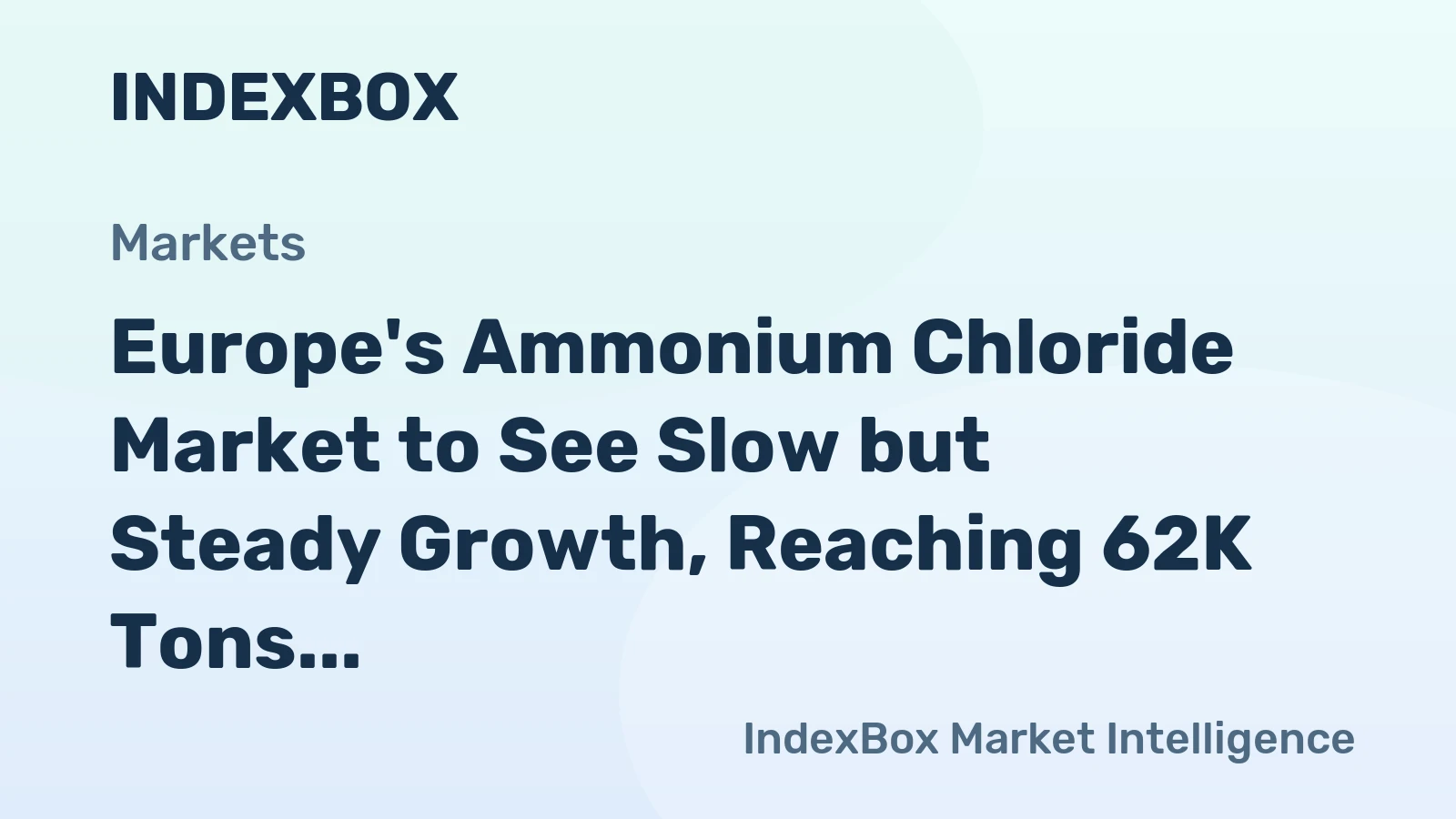 Europe's Ammonium Chloride Market to See Slow but Steady Growth, Reaching 62K Tons and $70M by 2035