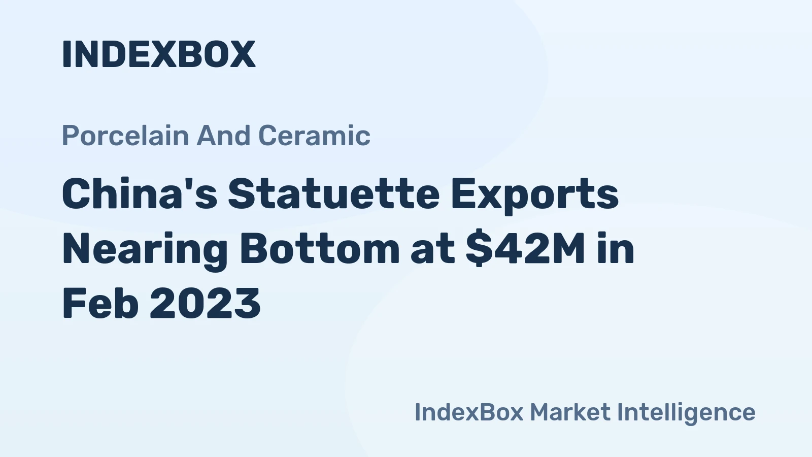 China's Statuette Exports Nearing Bottom at $42M in Feb 2023
