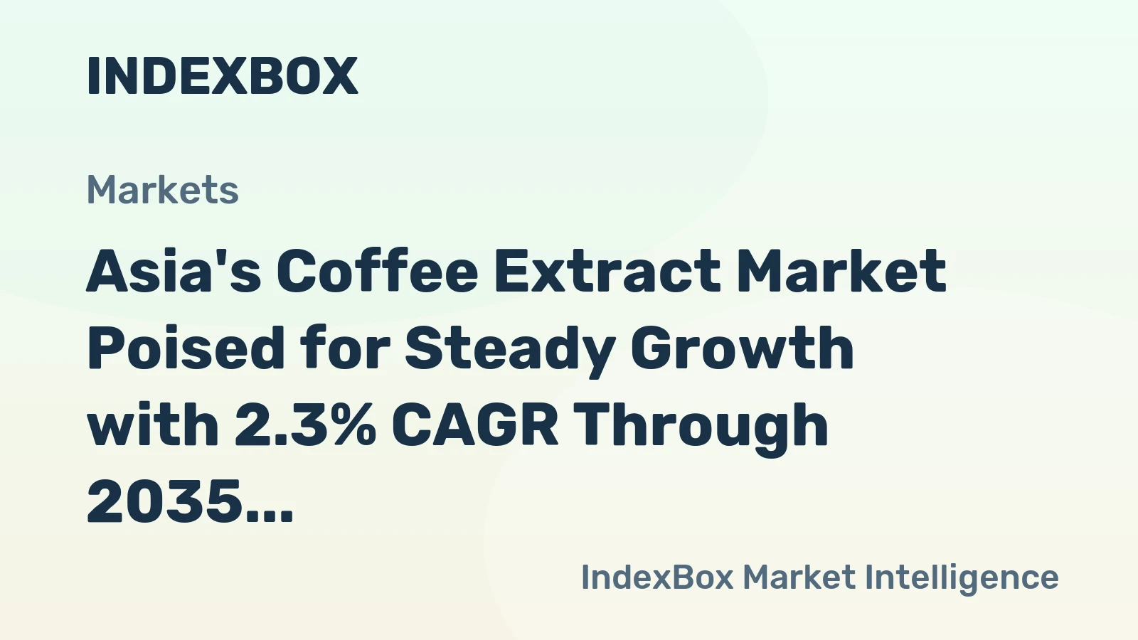 Asia's Coffee Extract Market Poised for Steady Growth with 2.3% CAGR Through 2035
