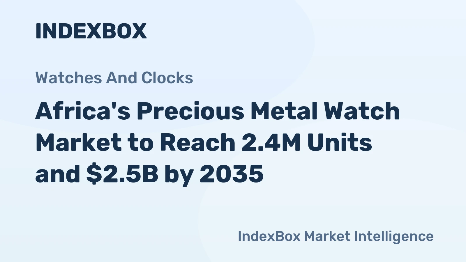 Africa's Precious Metal Watch Market to Reach 2.4M Units and $2.5B by 2035