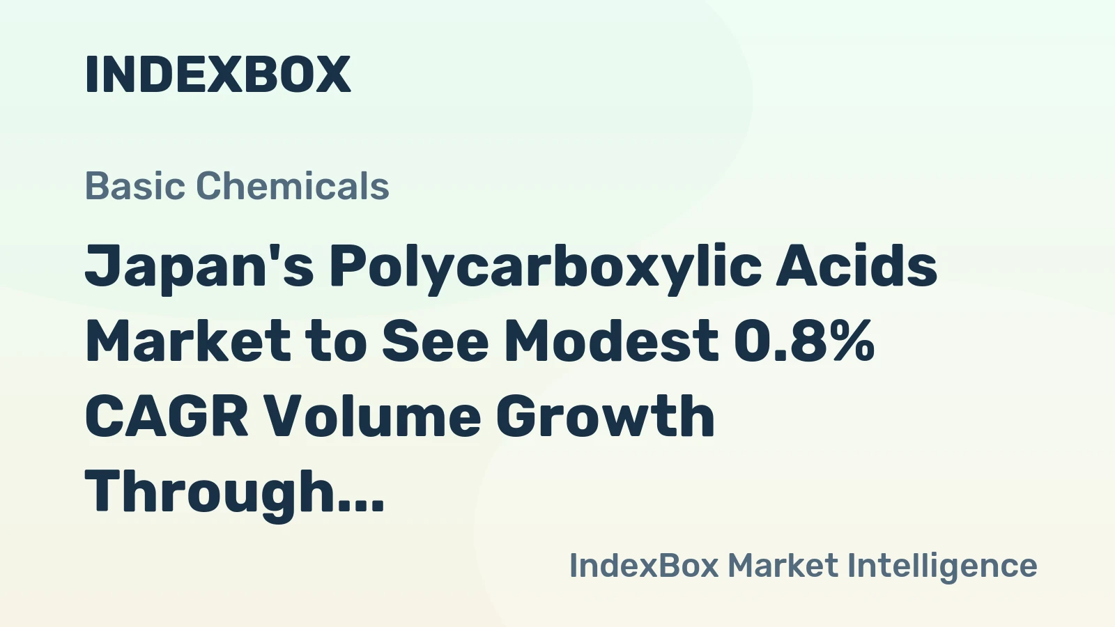 Japan's Polycarboxylic Acids Market to See Modest 0.8% CAGR Volume Growth Through 2035