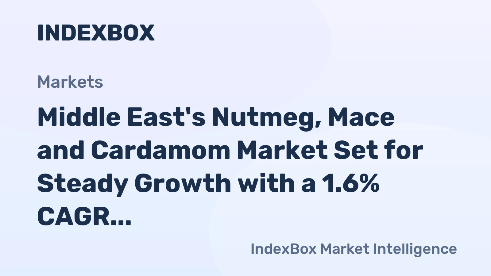 Middle East's Nutmeg, Mace and Cardamom Market Set for Steady Growth with a 1.6% CAGR in Value
