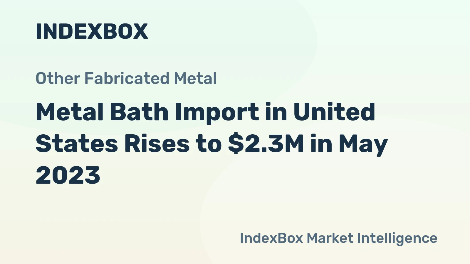 Metal Bath Import in United States Rises to $2.3M in May 2023