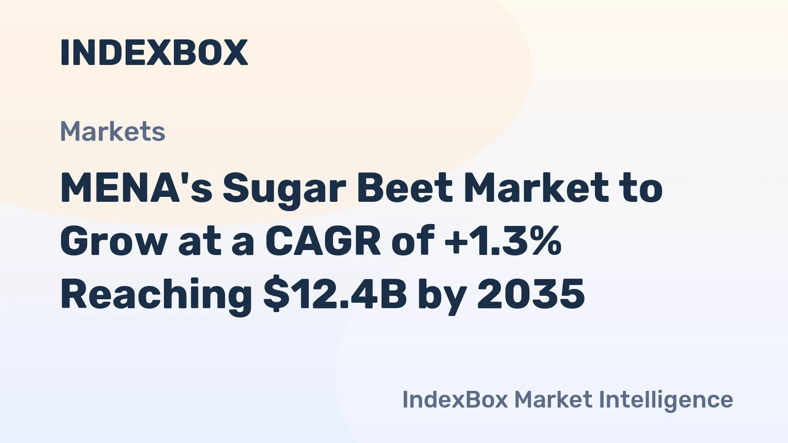 MENA's Sugar Beet Market to Grow at a CAGR of +1.3% Reaching $12.4B by 2035