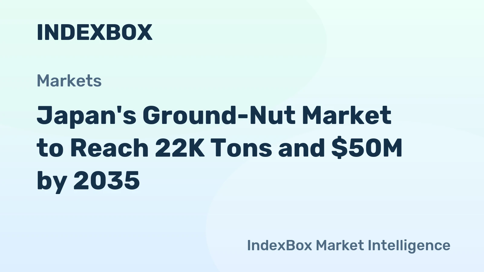 Japan's Ground-Nut Market to Reach 22K Tons and $50M by 2035