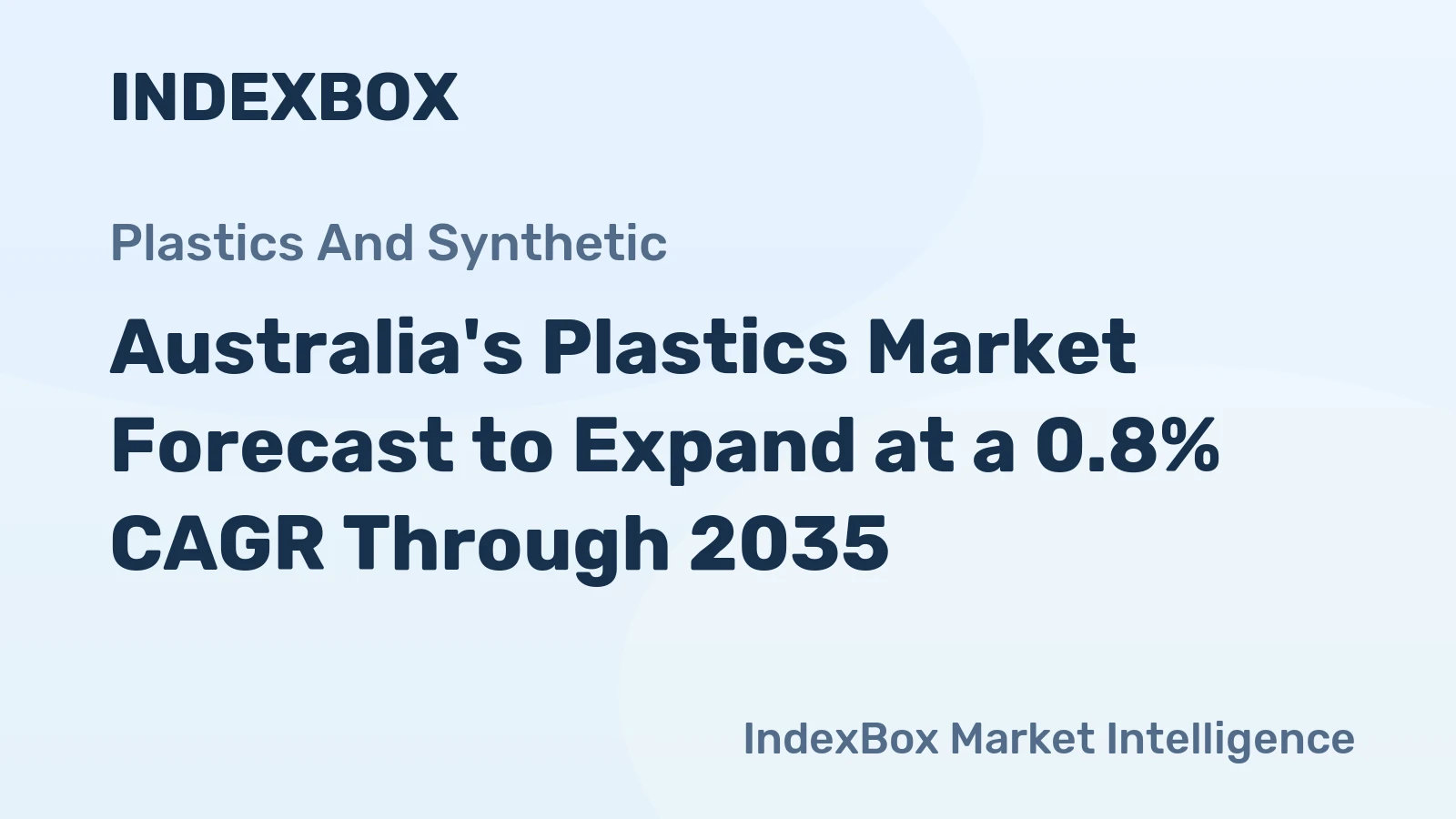 Australia's Plastics Market Forecast to Expand at a 0.8% CAGR Through 2035
