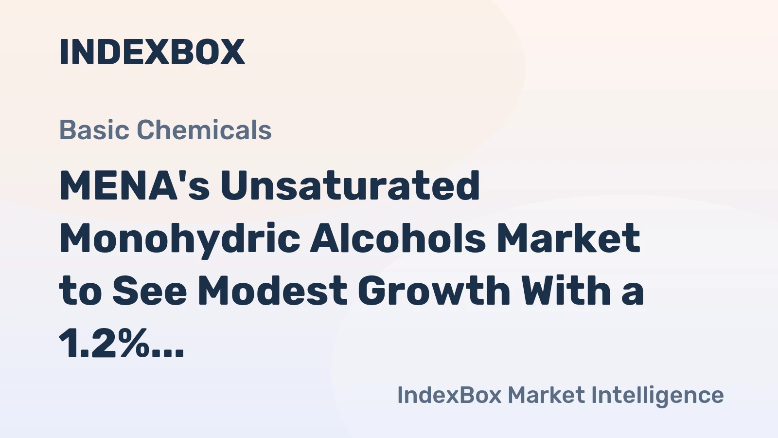 MENA's Unsaturated Monohydric Alcohols Market to See Modest Growth With a 1.2% CAGR