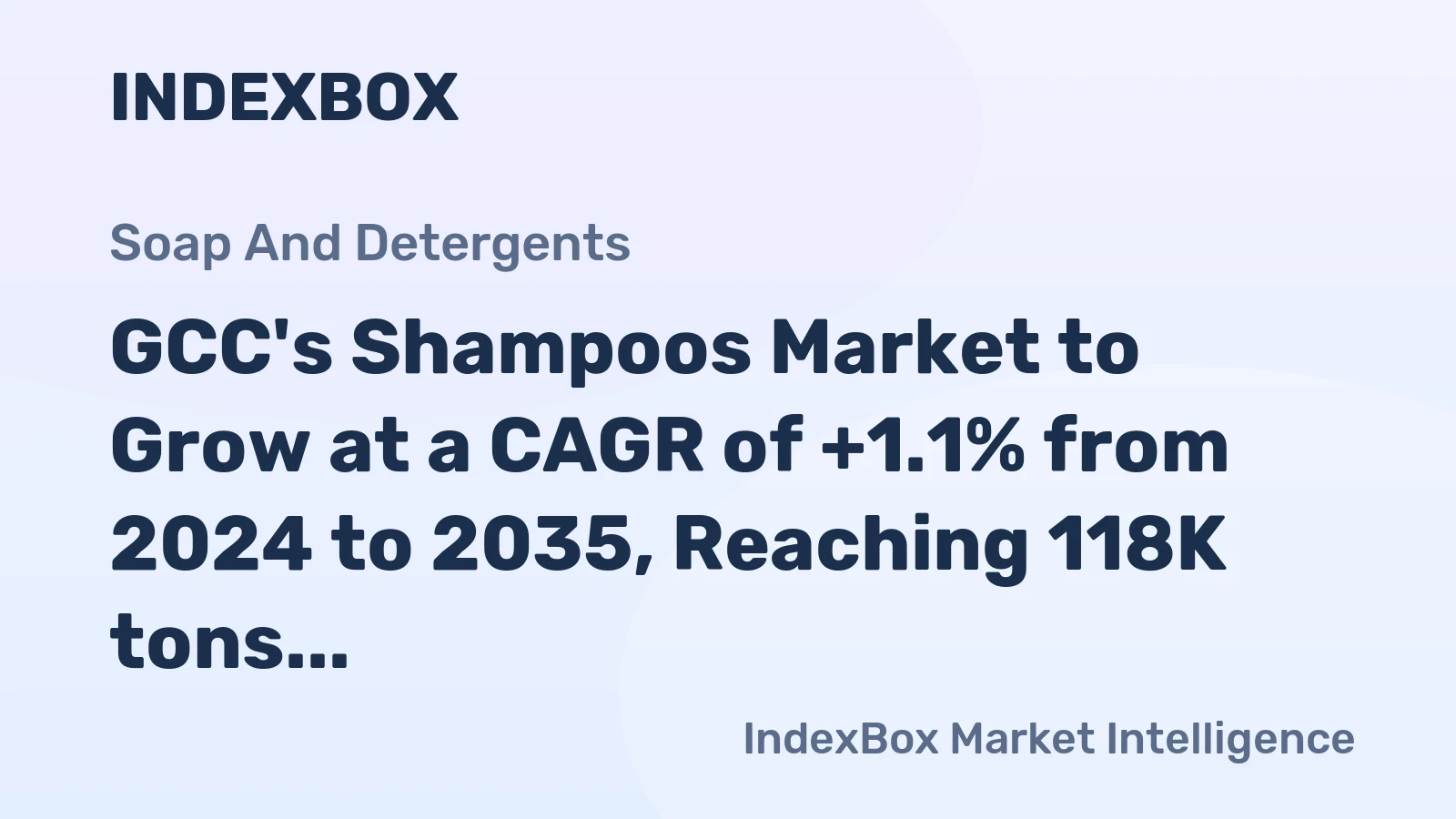 GCC's Shampoos Market to Grow at a CAGR of +1.1% from 2024 to 2035, Reaching 118K tons