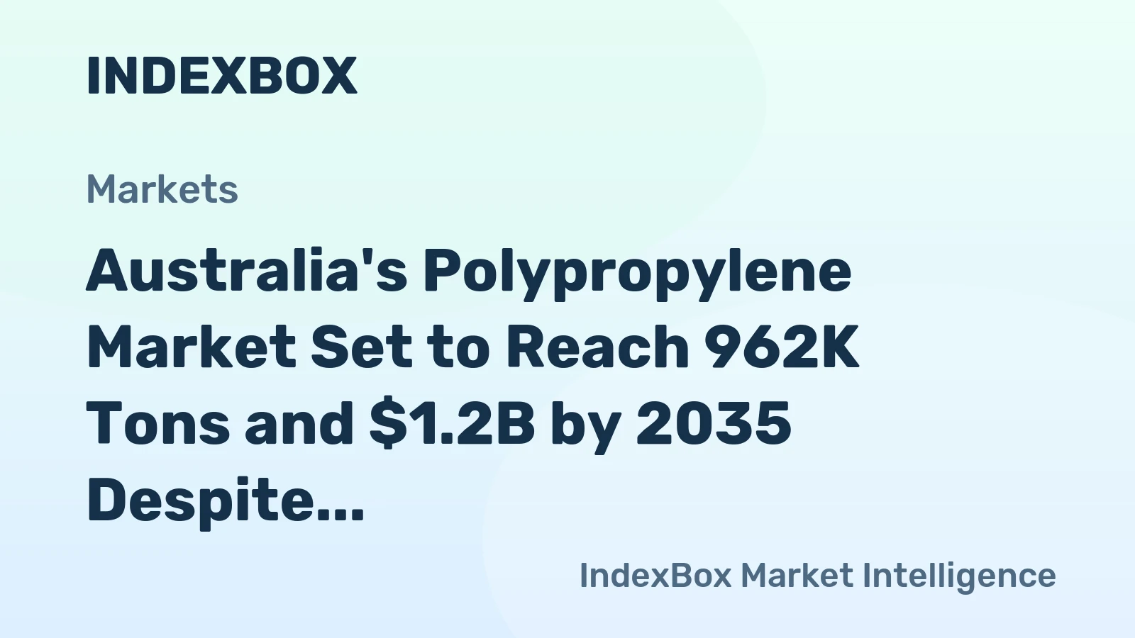 Australia's Polypropylene Market Set to Reach 962K Tons and $1.2B by 2035 Despite Recent Contraction