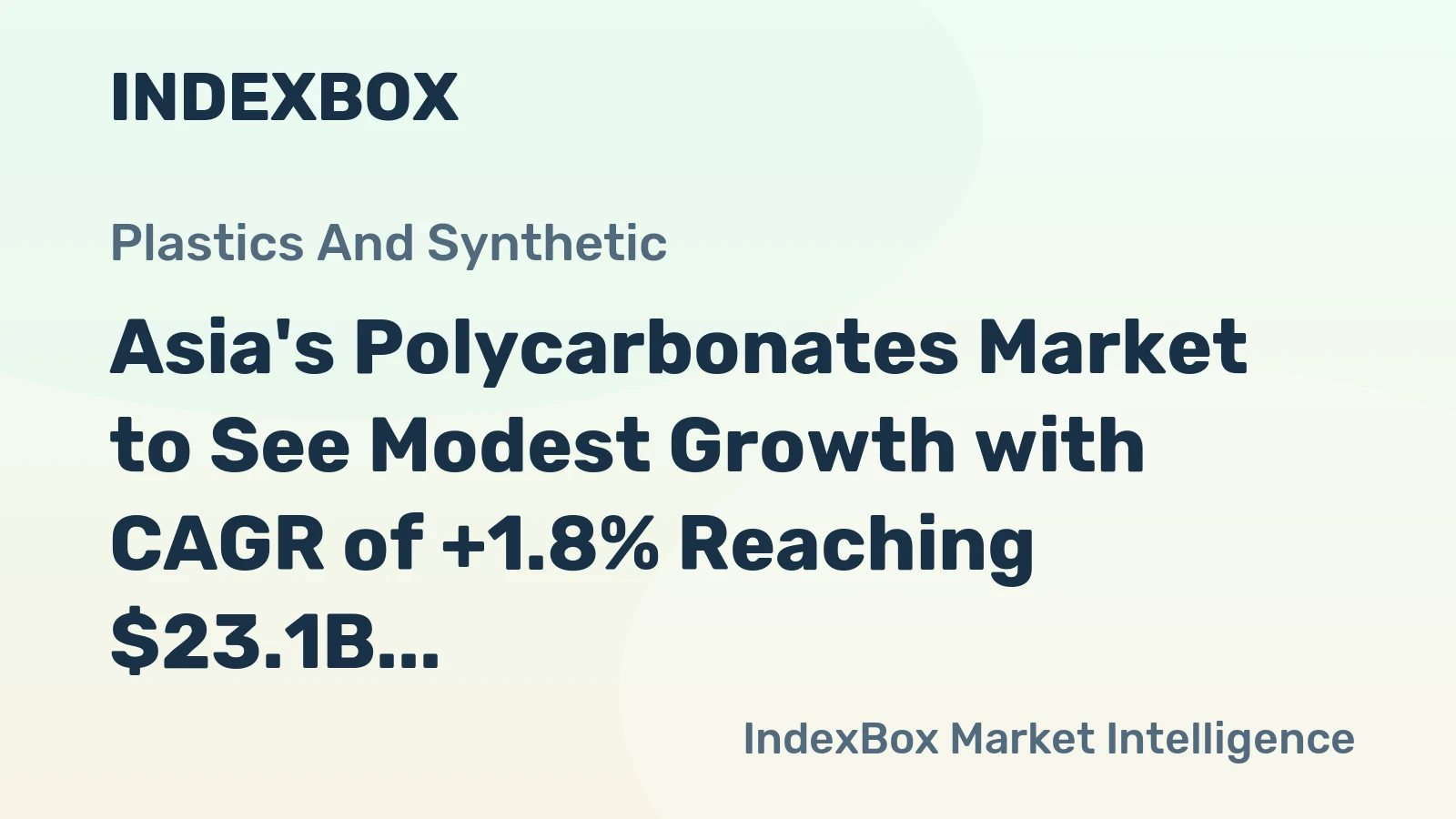 Asia's Polycarbonates Market to See Modest Growth with CAGR of +1.8% Reaching $23.1B by 2035