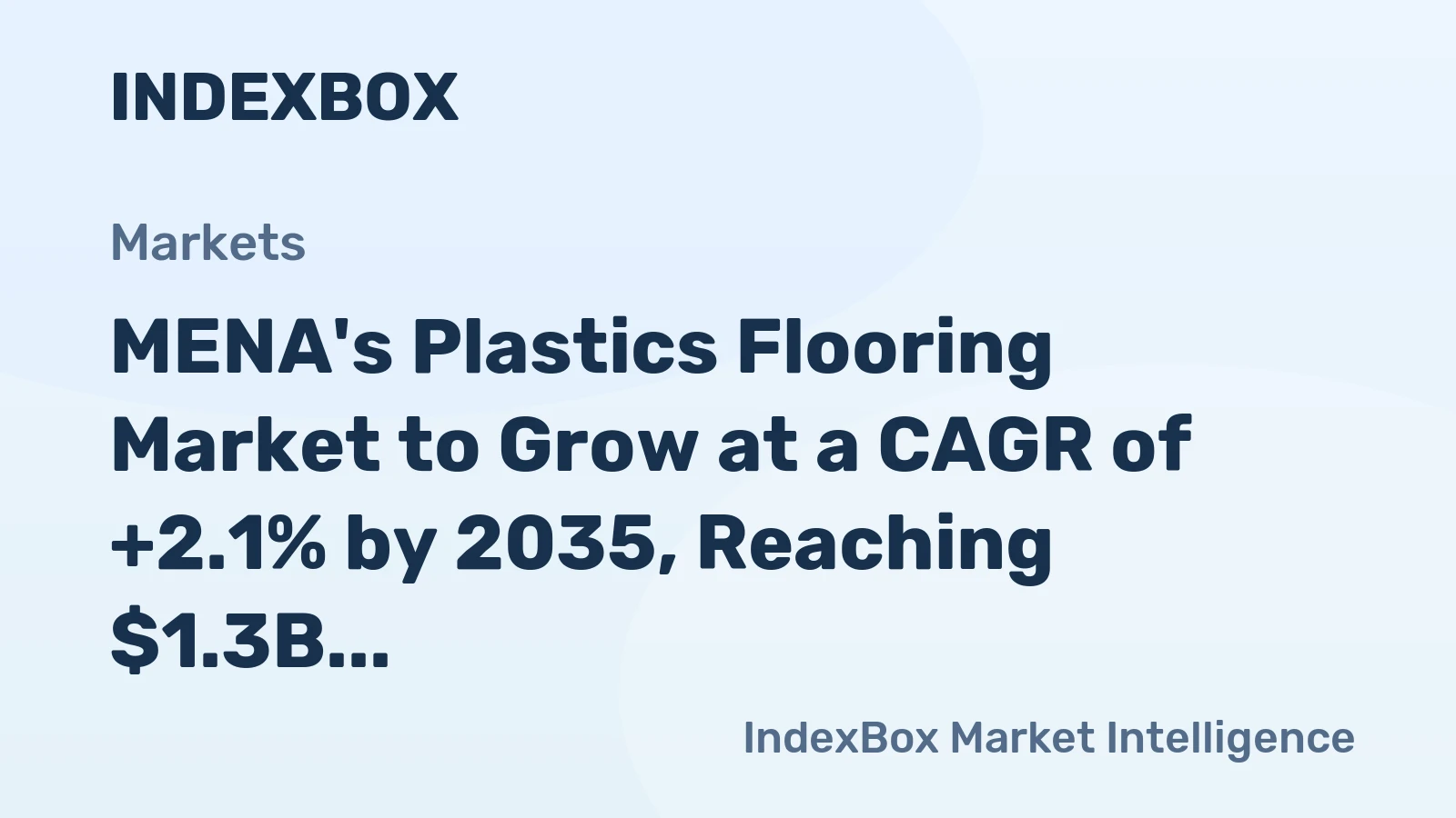 MENA's Plastics Flooring Market to Grow at a CAGR of +2.1% by 2035, Reaching $1.3B in Value