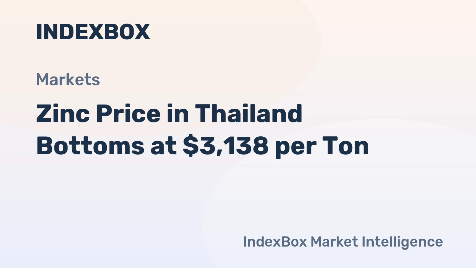 Zinc Price in Thailand Bottoms at $3,138 per Ton