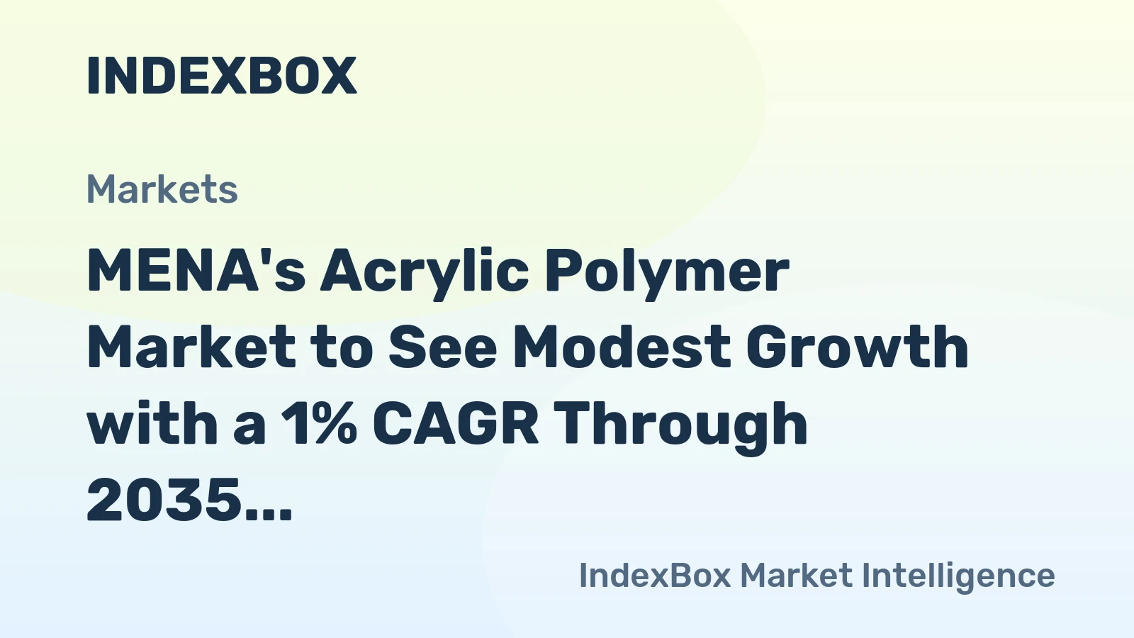 MENA's Acrylic Polymer Market to See Modest Growth with a 1% CAGR Through 2035