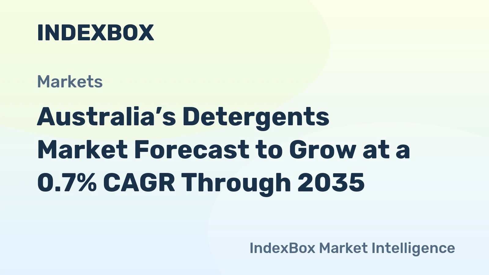Australia’s Detergents Market Forecast to Grow at a 0.7% CAGR Through 2035