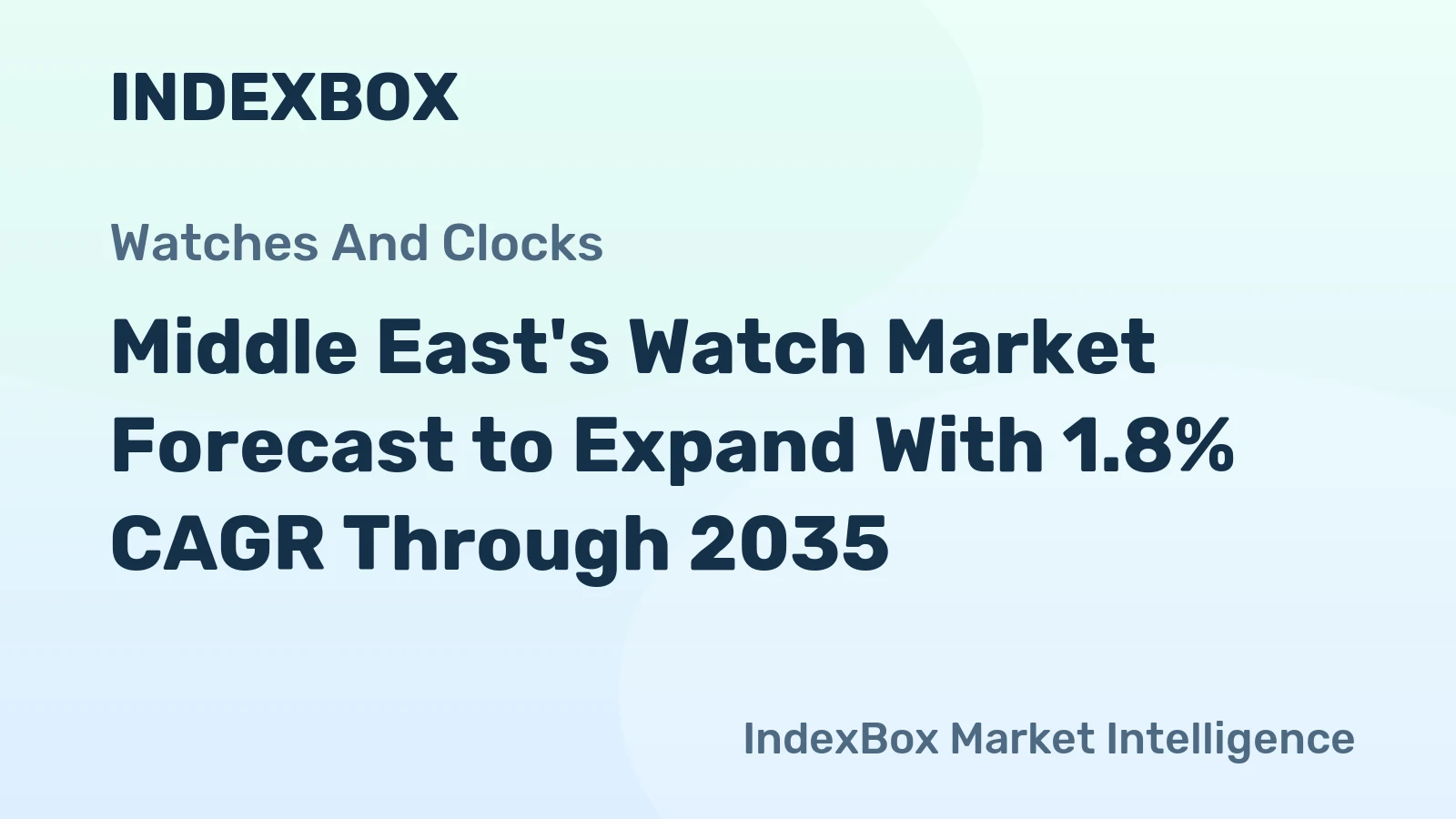 Middle East's Watch Market Forecast to Expand With 1.8% CAGR Through 2035
