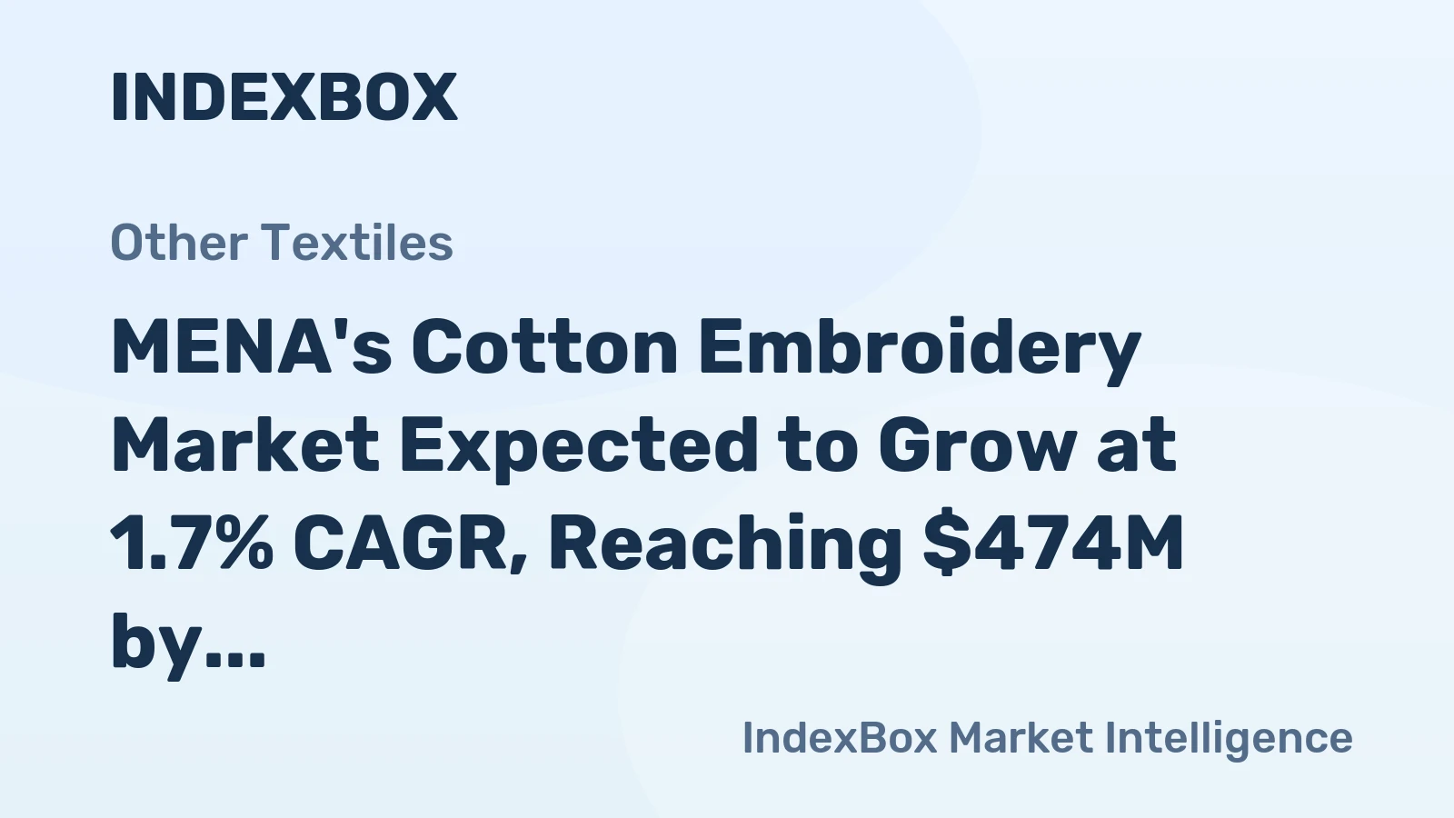 MENA's Cotton Embroidery Market Expected to Grow at 1.7% CAGR, Reaching $474M by 2035