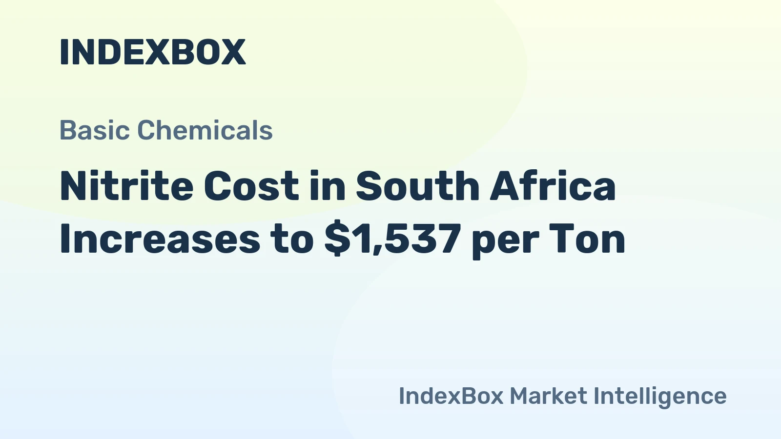 Nitrite Cost in South Africa Increases to $1,537 per Ton
