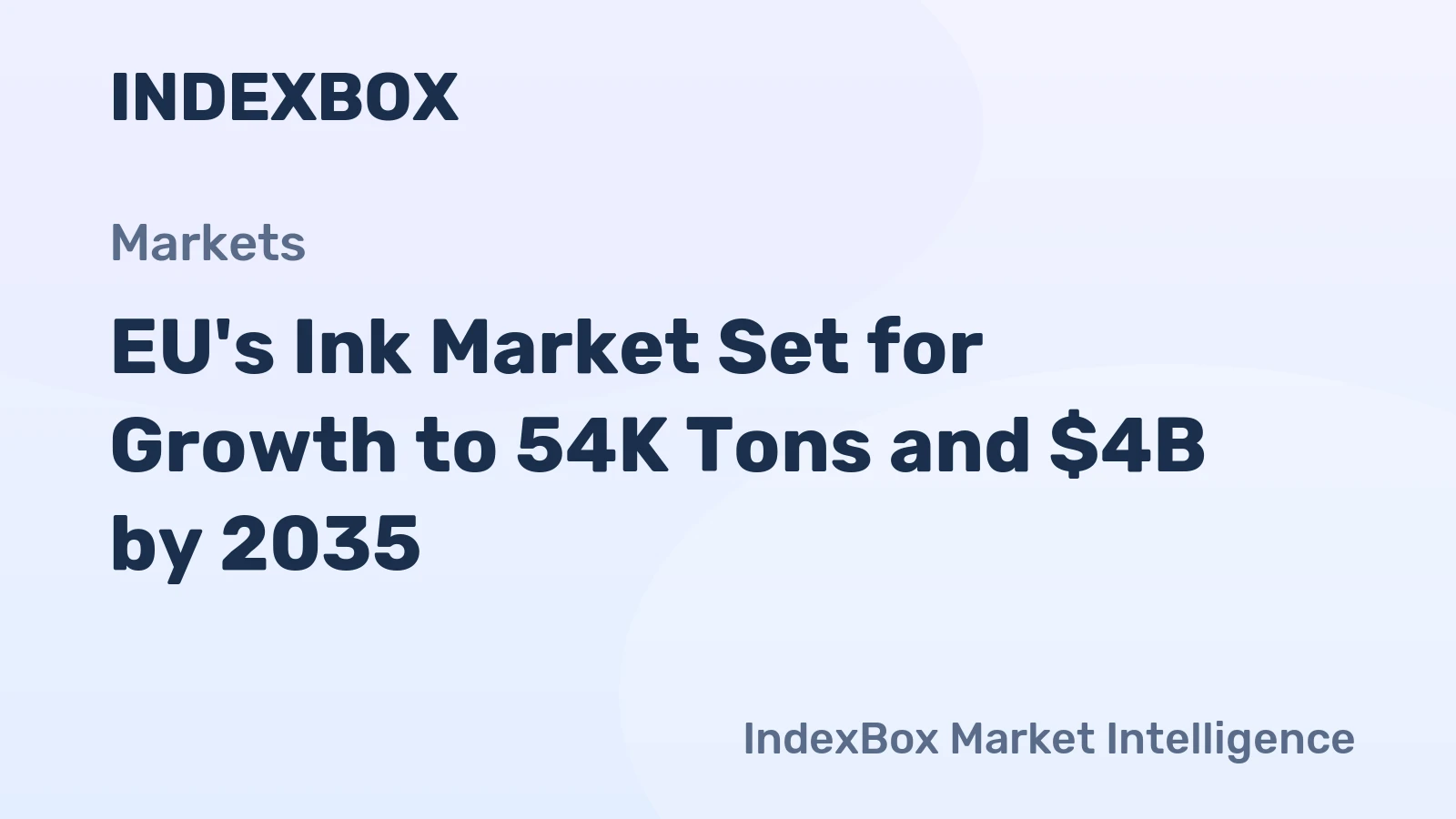 EU's Ink Market Set for Growth to 54K Tons and $4B by 2035