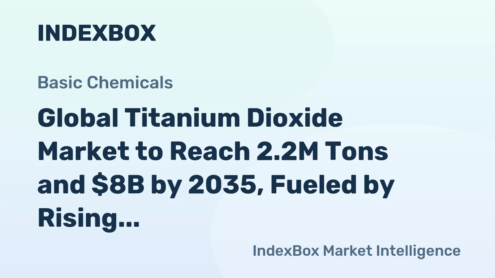 Global Titanium Dioxide Market to Reach 2.2M Tons and $8B by 2035, Fueled by Rising Demand