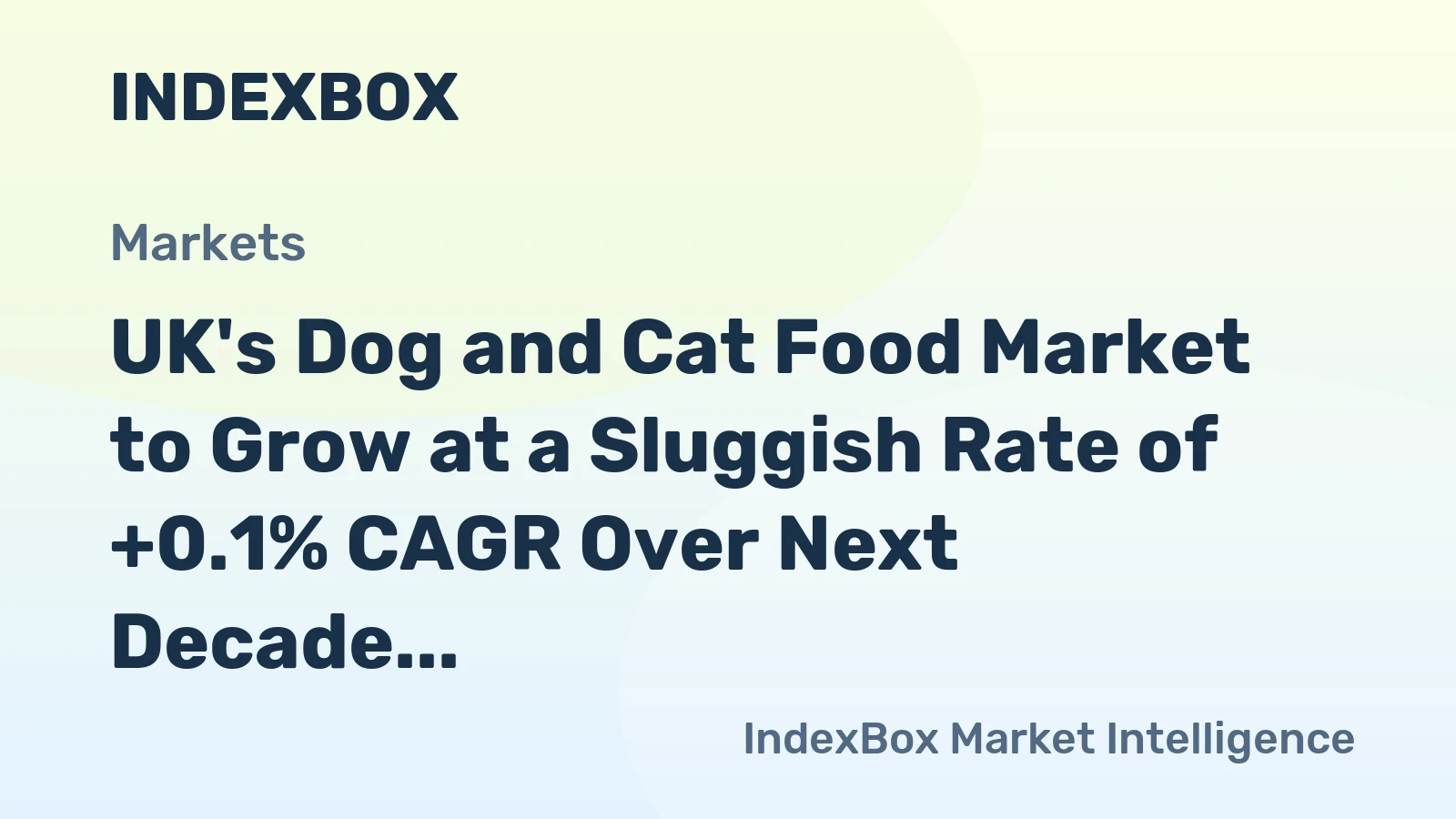 UK's Dog and Cat Food Market to Grow at a Sluggish Rate of +0.1% CAGR Over Next Decade