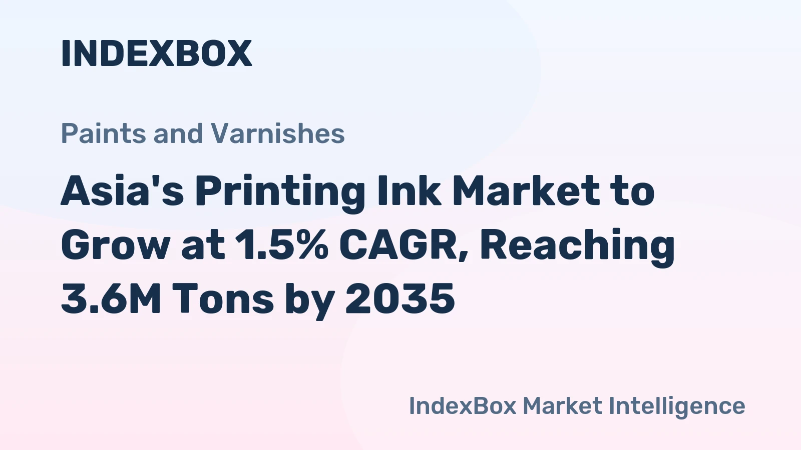 Asia's Printing Ink Market to Grow at 1.5% CAGR, Reaching 3.6M Tons by 2035