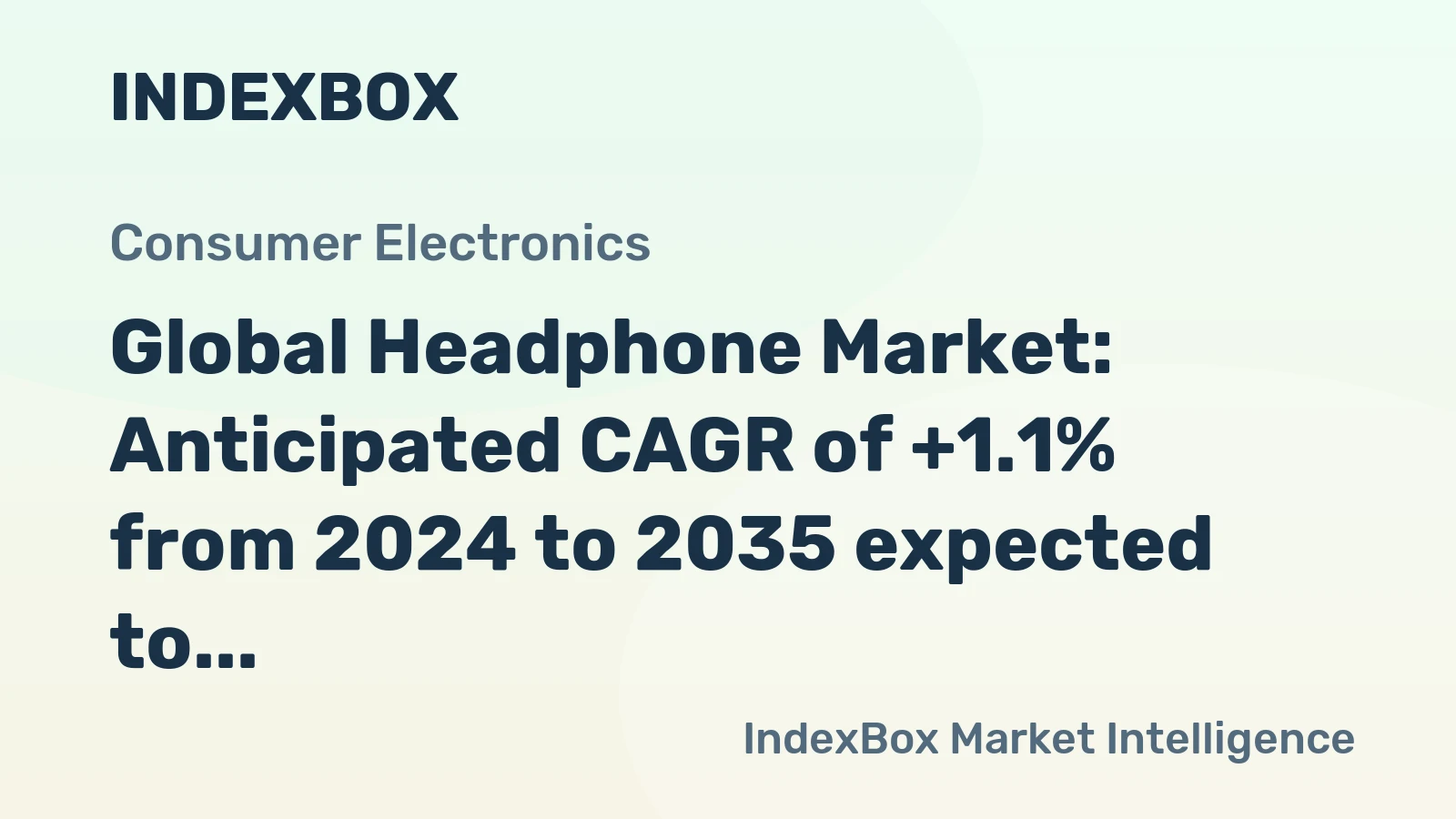 Global Headphone Market: Anticipated CAGR of +1.1% from 2024 to 2035 expected to reach $31.3B by the end of the forecast period