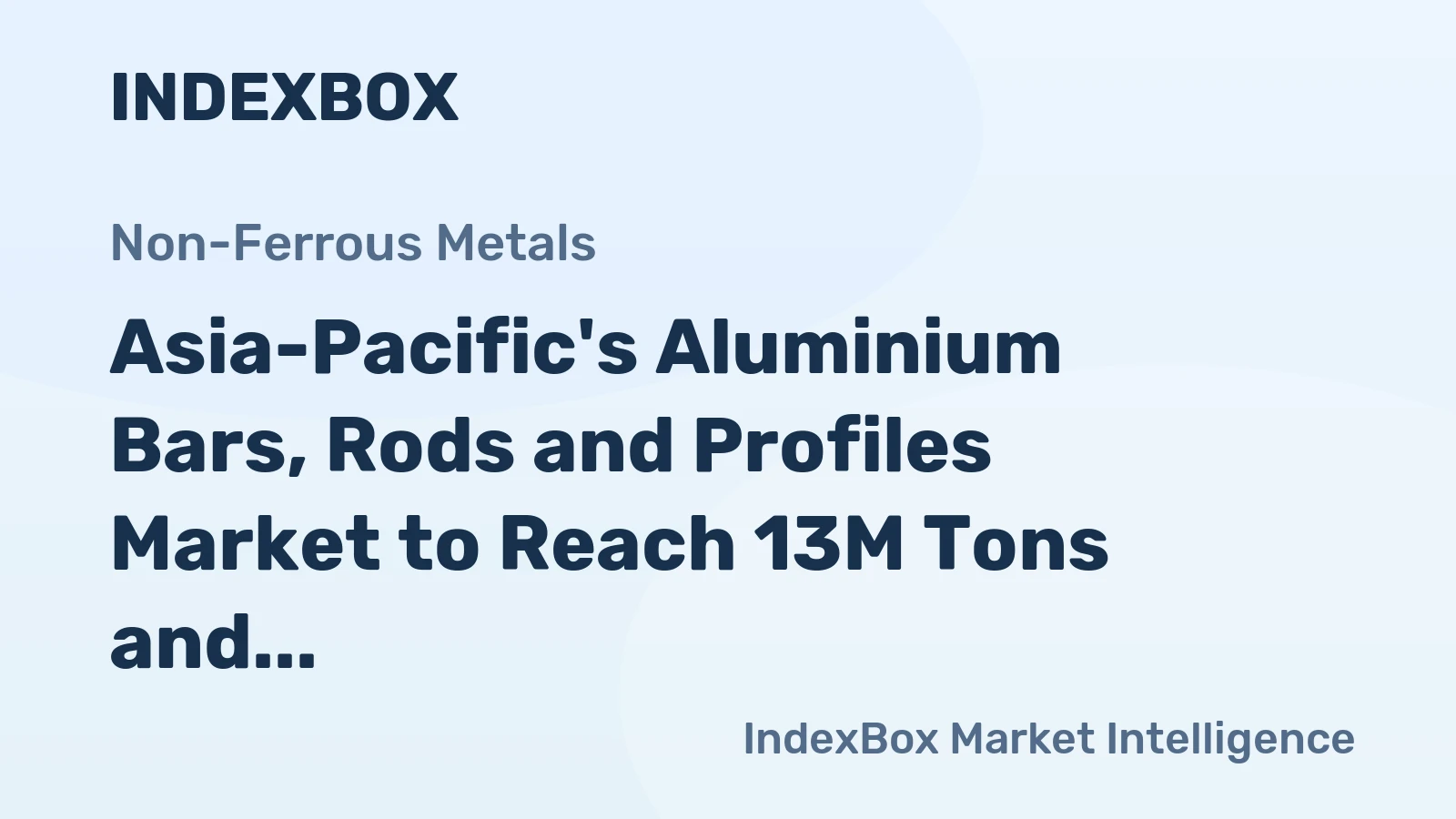 Asia-Pacific's Aluminium Bars, Rods and Profiles Market to Reach 13M Tons and $60.7B by 2035