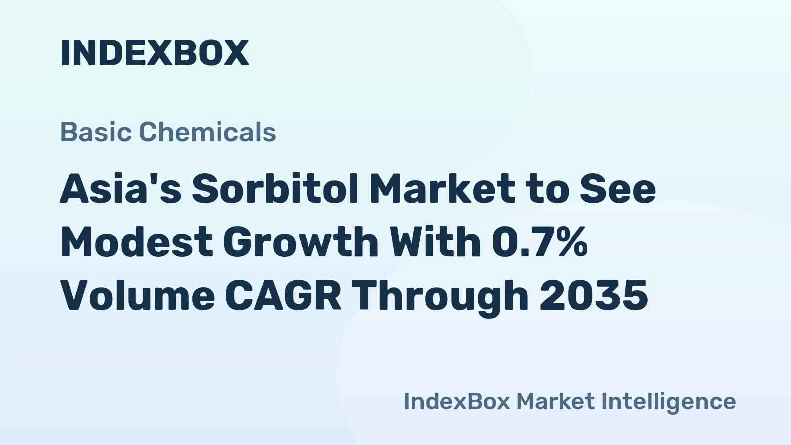 Asia's Sorbitol Market to See Modest Growth With 0.7% Volume CAGR Through 2035