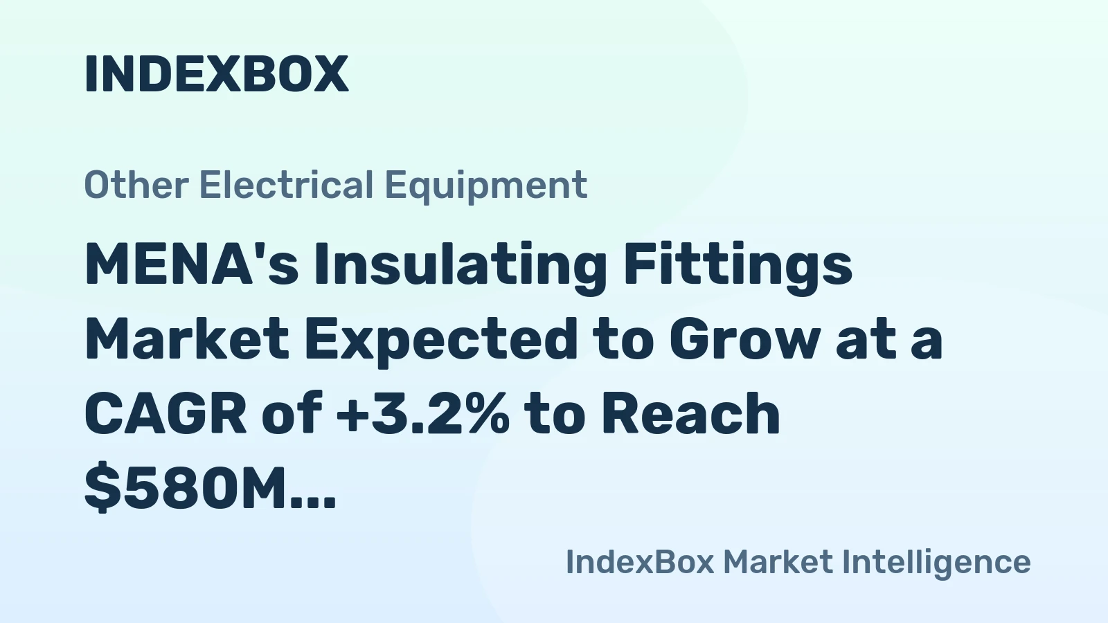 MENA's Insulating Fittings Market Expected to Grow at a CAGR of +3.2% to Reach $580M by 2035