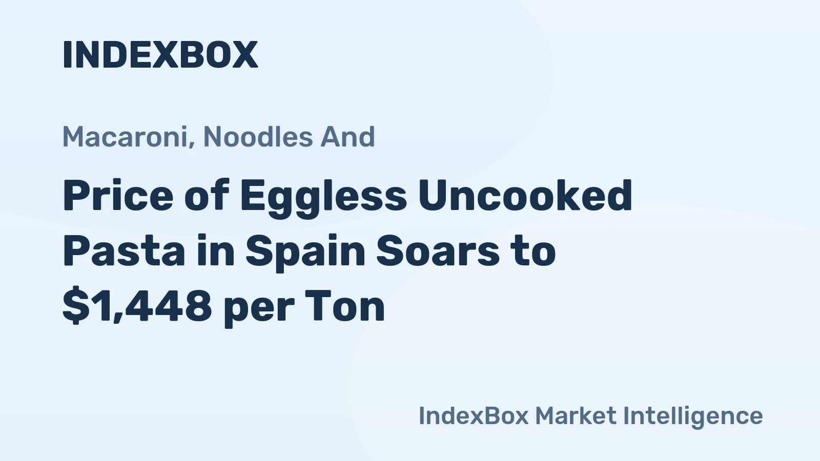 Price of Eggless Uncooked Pasta in Spain Soars to $1,448 per Ton
