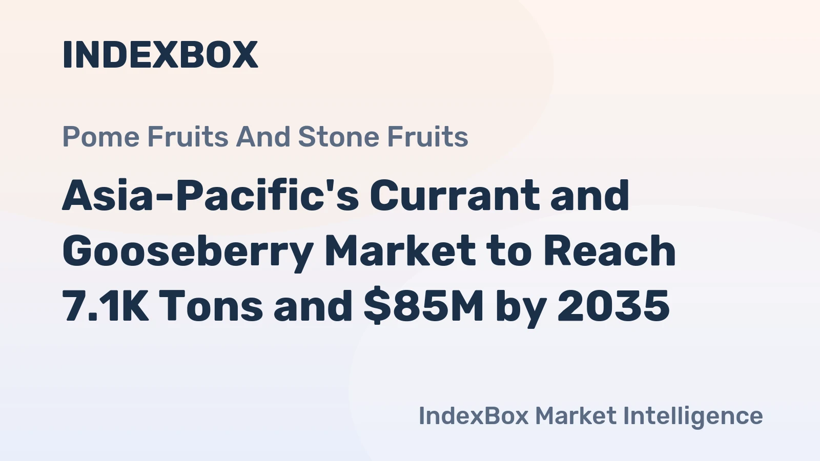 Asia-Pacific's Currant and Gooseberry Market to Reach 7.1K Tons and $85M by 2035