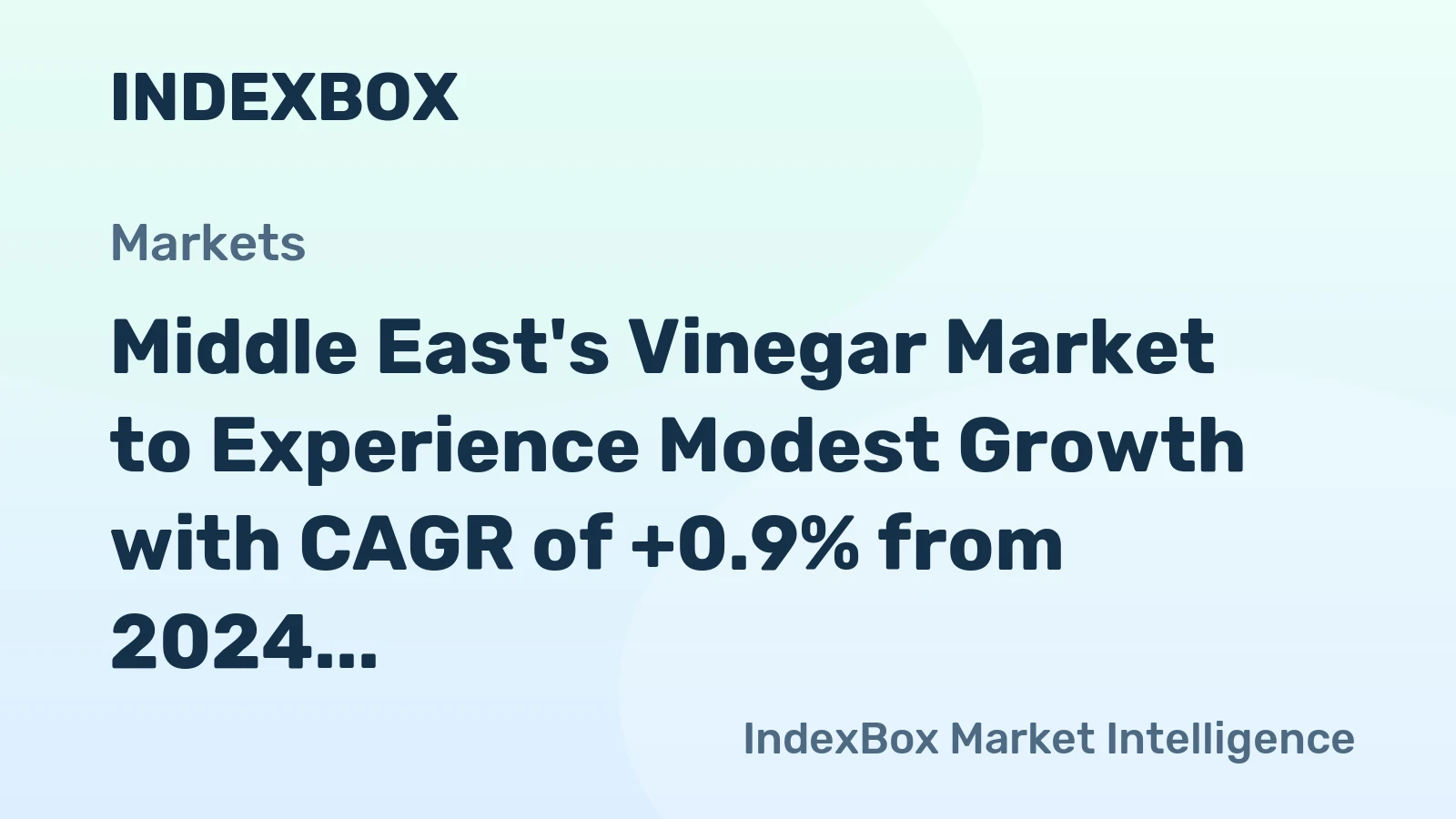 Middle East's Vinegar Market to Experience Modest Growth with CAGR of +0.9% from 2024 to 2035
