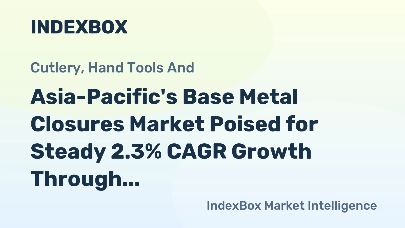 Asia-Pacific's Base Metal Closures Market Poised for Steady 2.3% CAGR Growth Through 2035