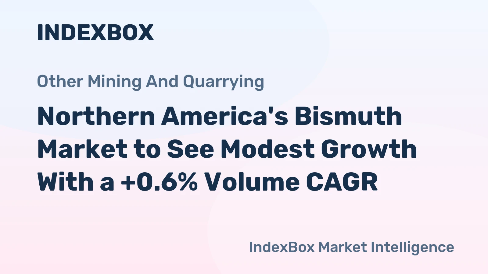Northern America's Bismuth Market to See Modest Growth With a +0.6% Volume CAGR