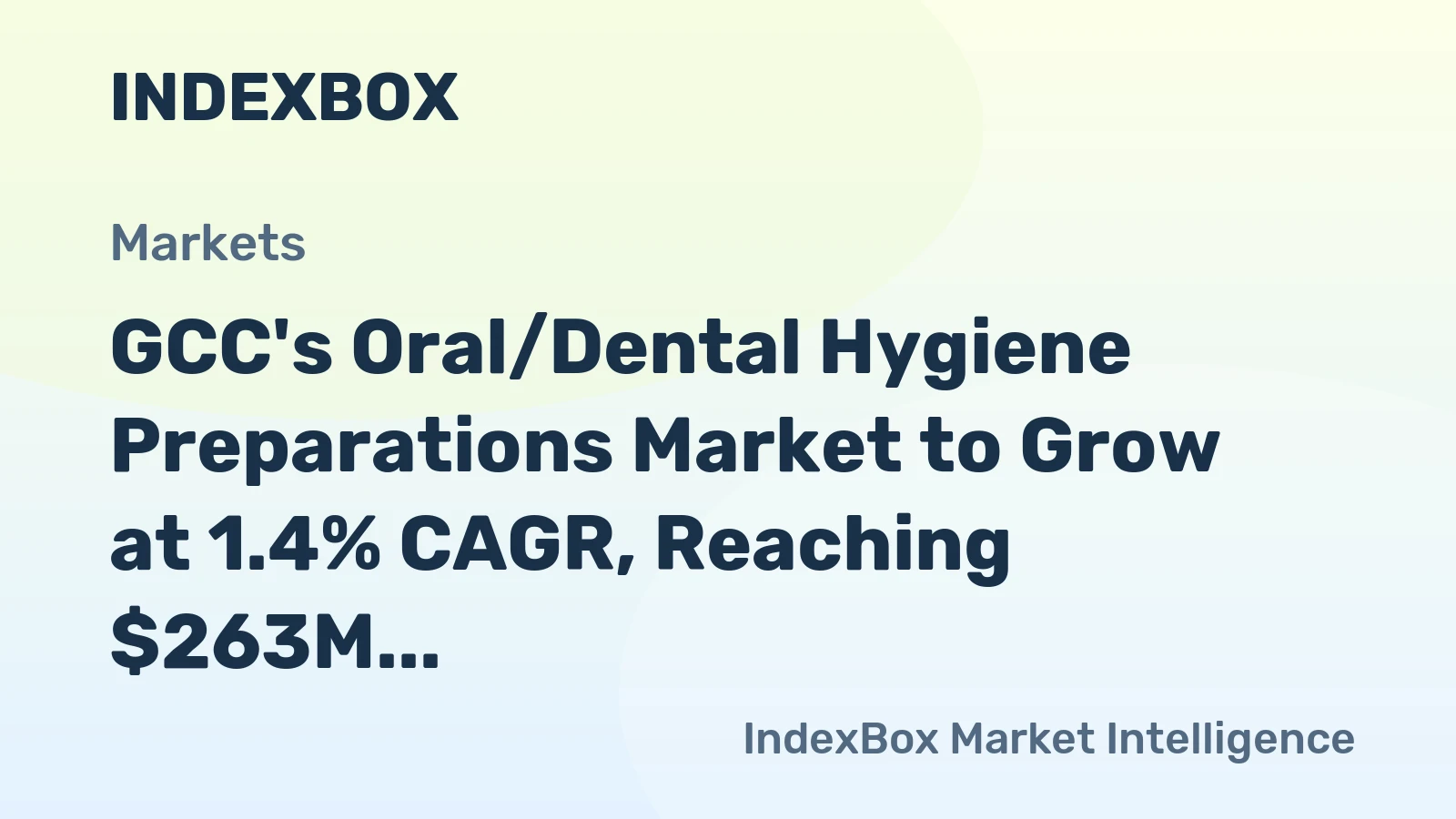 GCC's Oral/Dental Hygiene Preparations Market to Grow at 1.4% CAGR, Reaching $263M by 2035