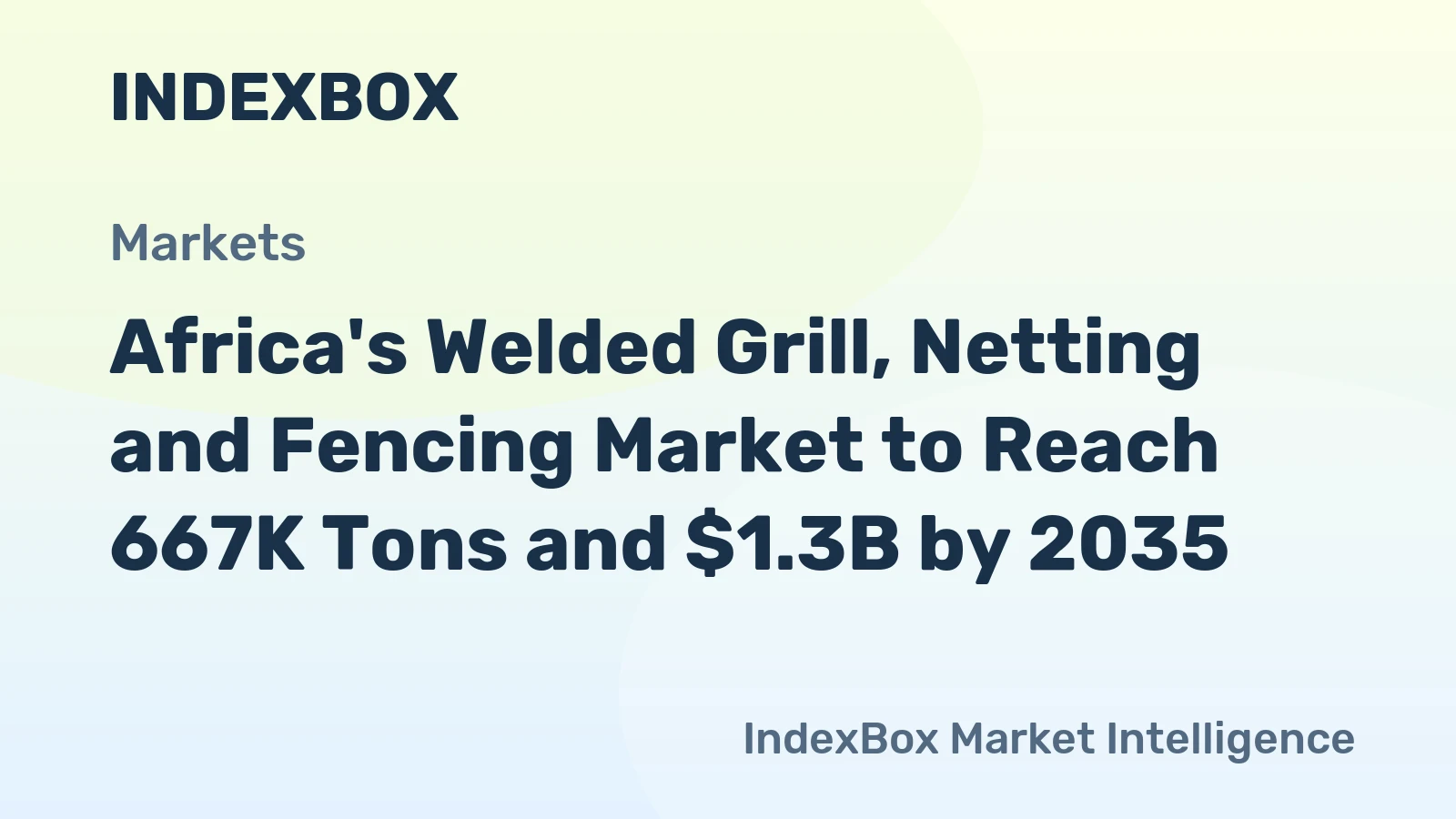 Africa's Welded Grill, Netting and Fencing Market to Reach 667K Tons and $1.3B by 2035