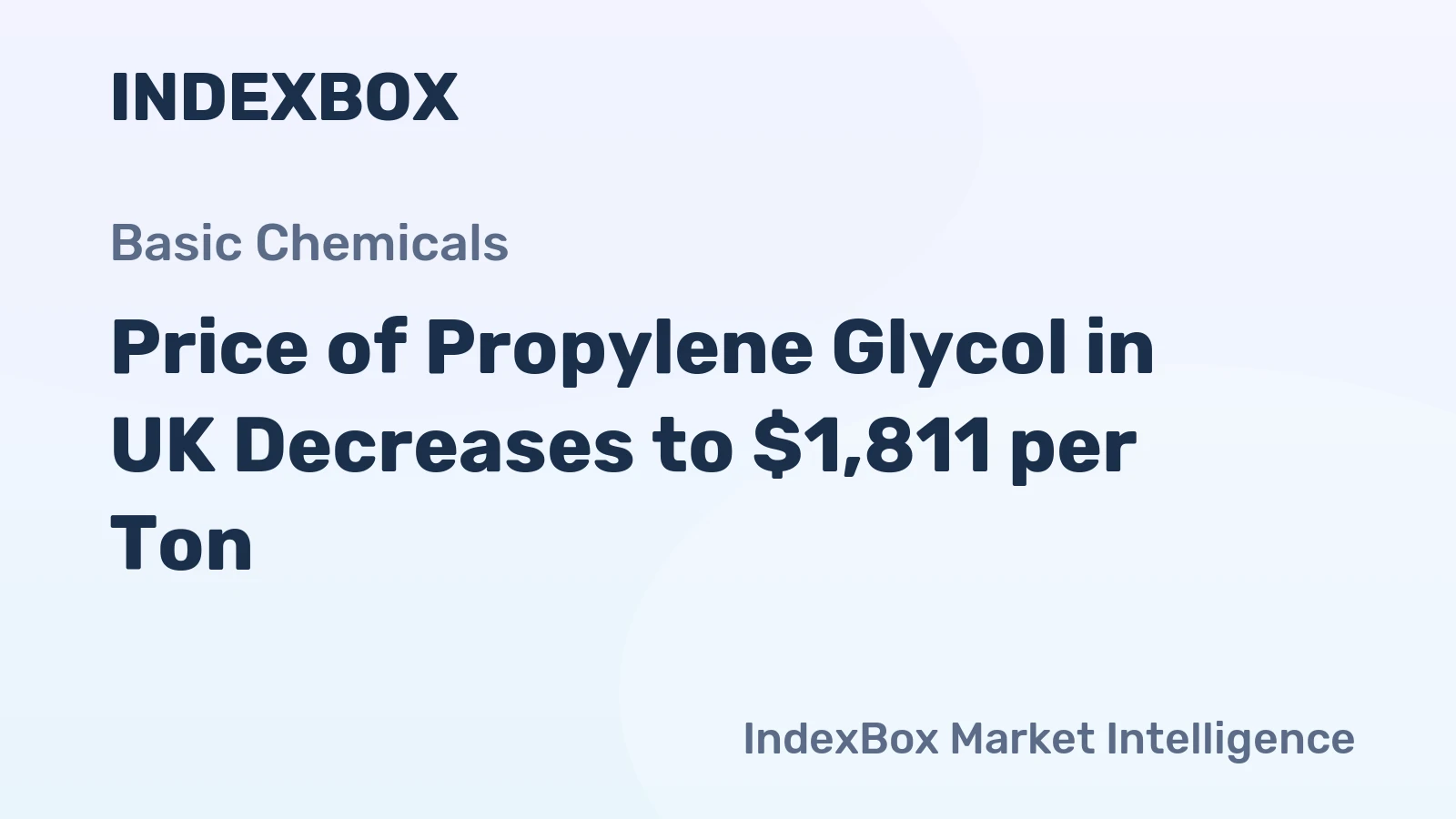 Price of Propylene Glycol in UK Decreases to $1,811 per Ton