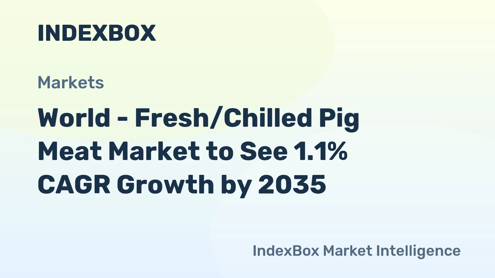 World - Fresh/Chilled Pig Meat Market to See 1.1% CAGR Growth by 2035