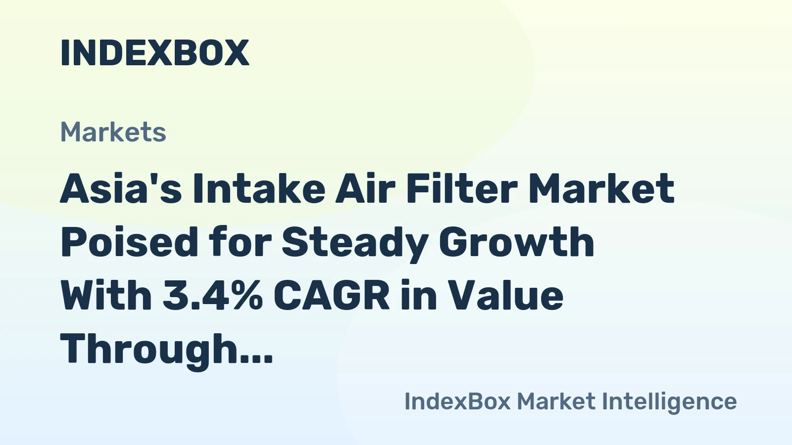 Asia's Intake Air Filter Market Poised for Steady Growth With 3.4% CAGR in Value Through 2035