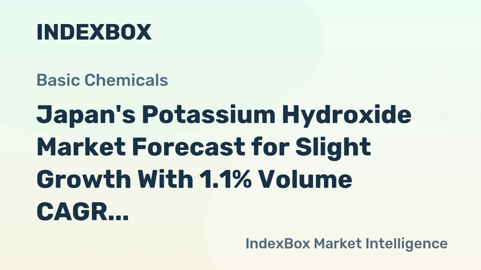 Japan's Potassium Hydroxide Market Forecast for Slight Growth With 1.1% Volume CAGR
