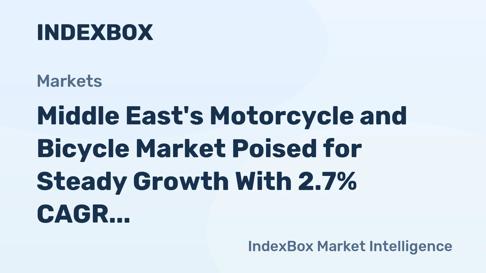 Middle East's Motorcycle and Bicycle Market Poised for Steady Growth With 2.7% CAGR in Value Through 2035