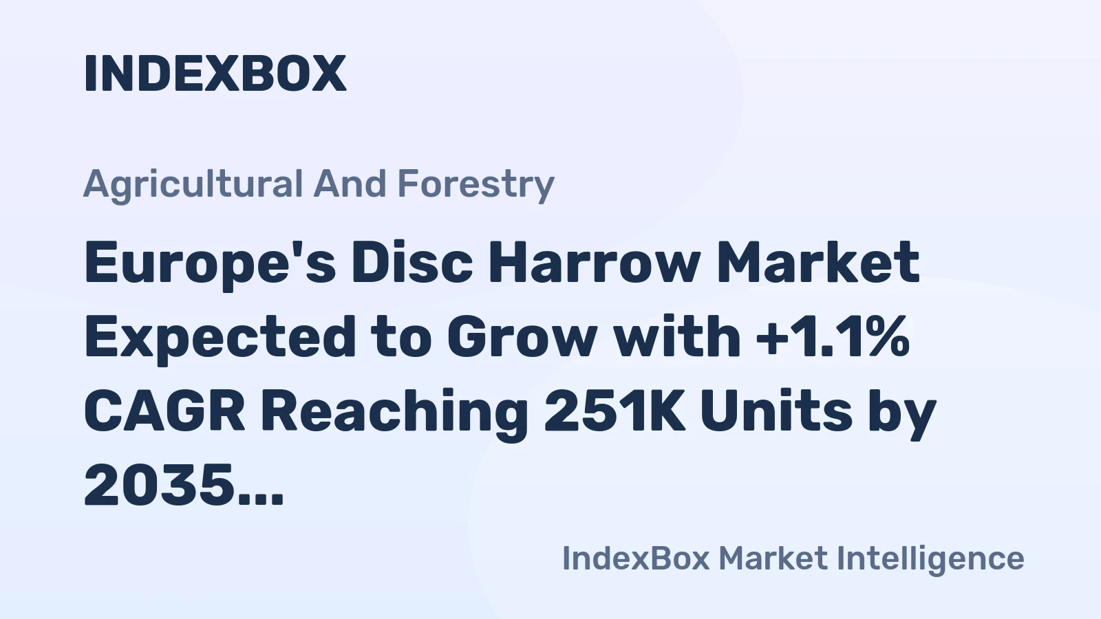Europe's Disc Harrow Market Expected to Grow with +1.1% CAGR Reaching 251K Units by 2035