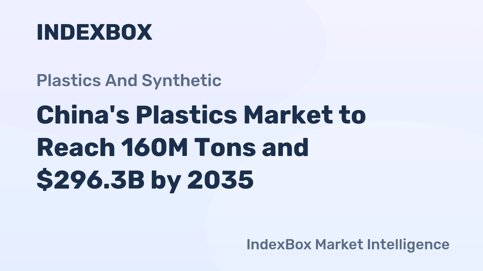 China's Plastics Market to Reach 160M Tons and $296.3B by 2035