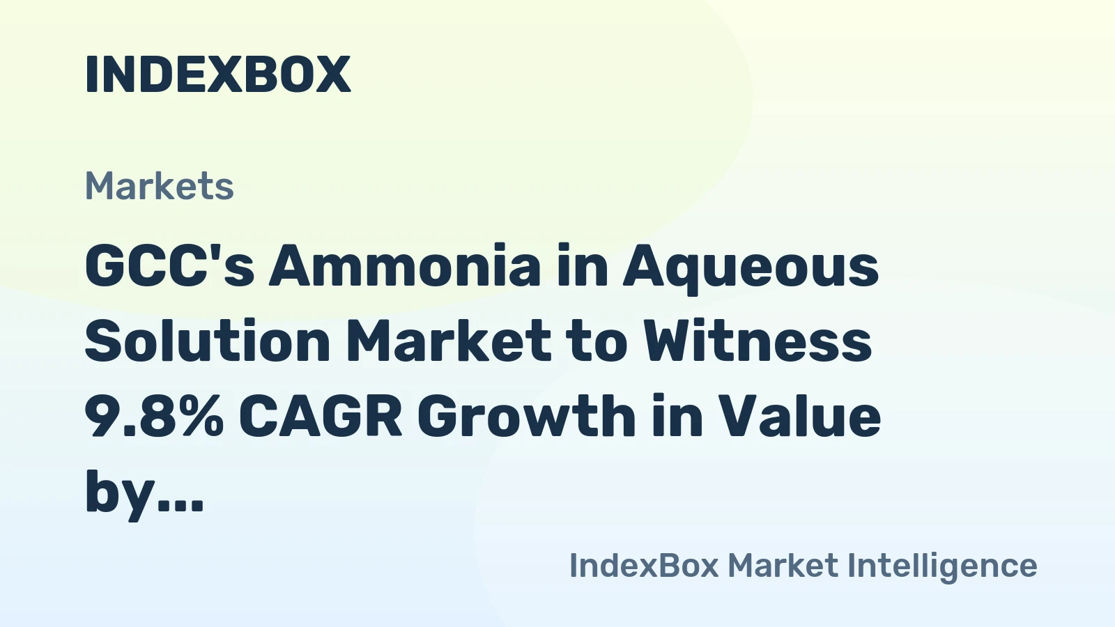 GCC's Ammonia in Aqueous Solution Market to Witness 9.8% CAGR Growth in Value by 2035